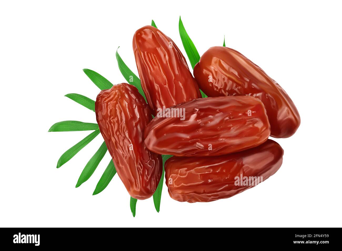 Dates isolated on white background with clipping path. Top view. Flat ...