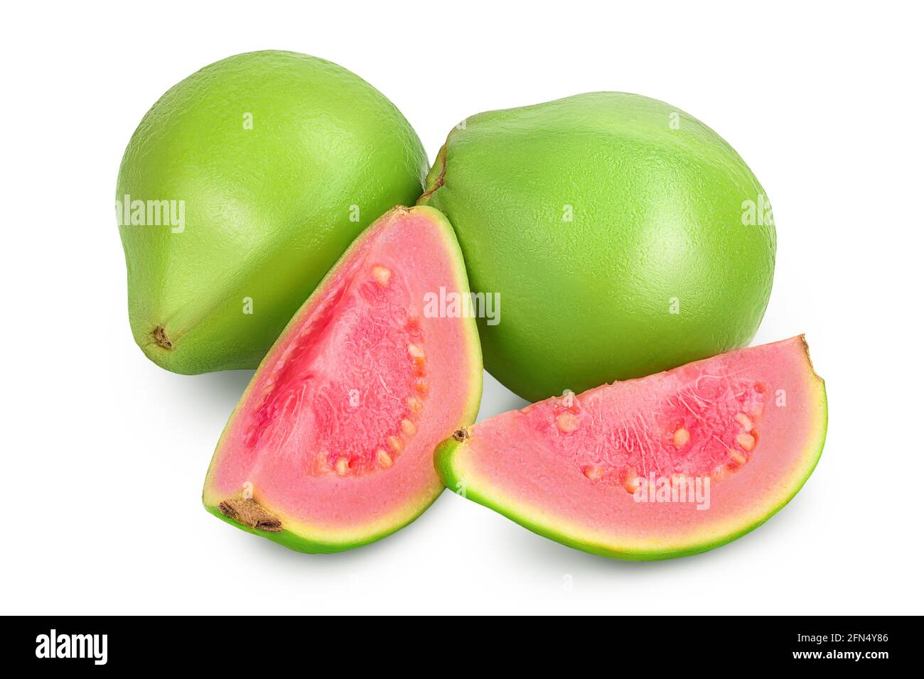 Guava fruit with slices isolated on white background with clipping path ...