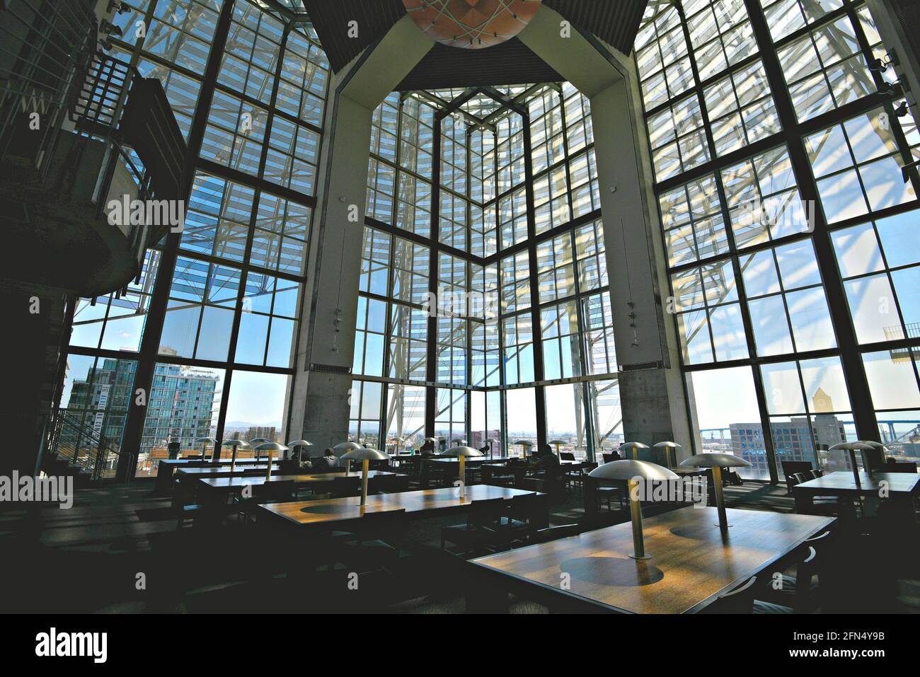 Scenic interior view of the Price Reading Room on the eighth floor of ...