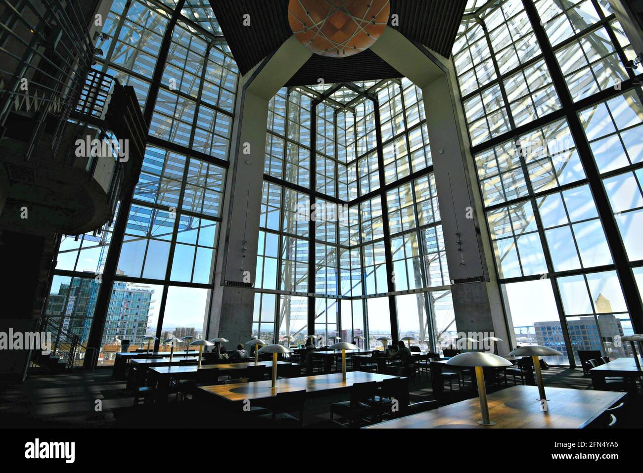 Scenic interior view of the Price Reading Room on the eighth floor of ...