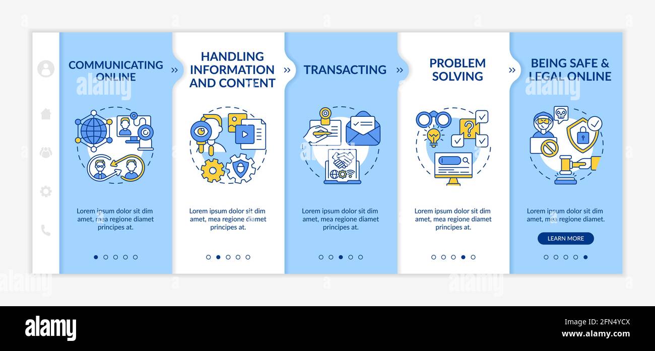 Learning digital skills onboarding vector template Stock Vector Image ...