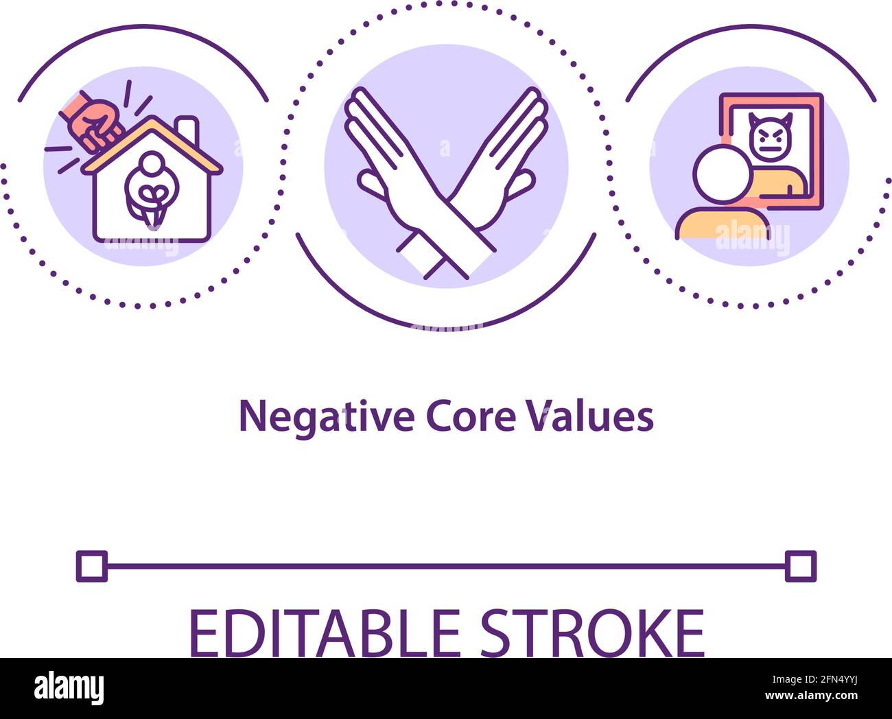 Negative core values concept icon Stock Vector Image & Art - Alamy