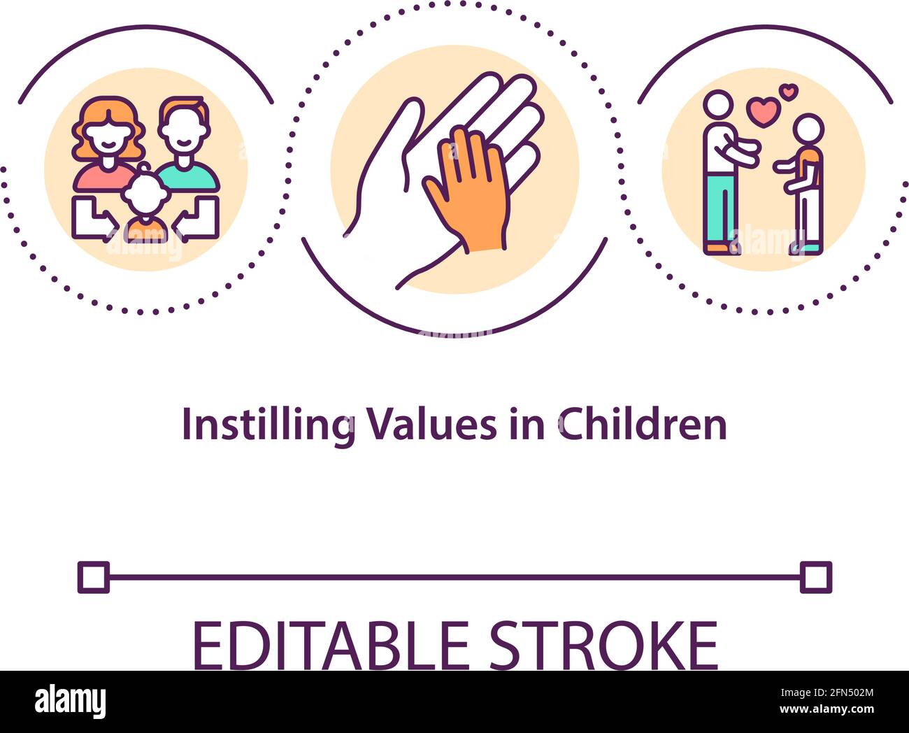 Instilling values in children concept icon Stock Vector Image & Art - Alamy