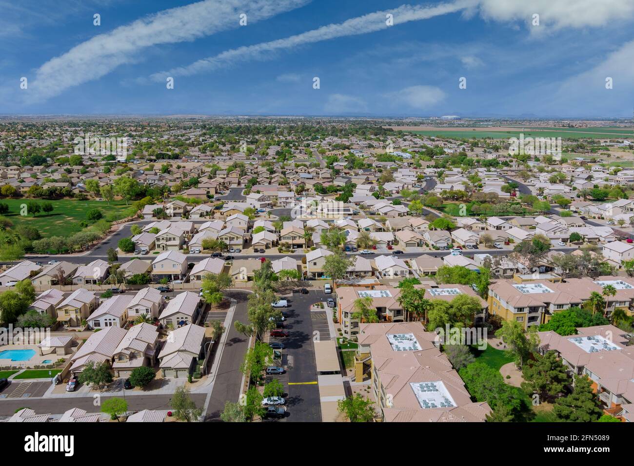 Panorama of the view from the height American small town Avondale it ...