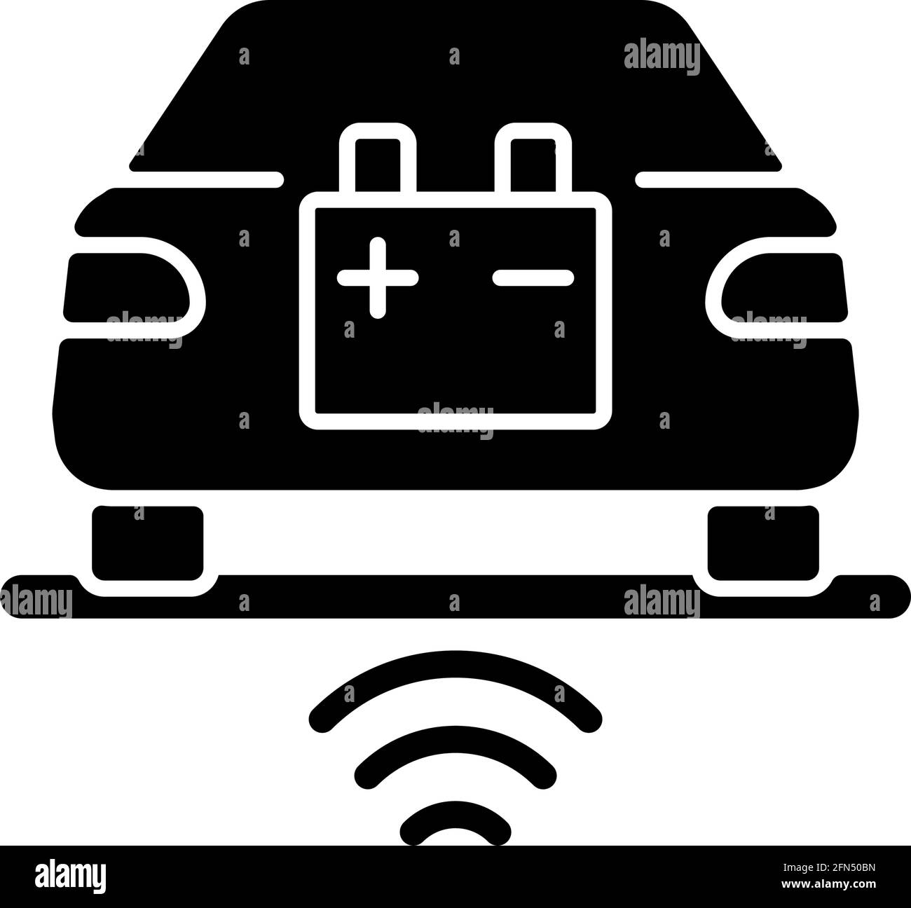 Wireless EV charging black glyph icon Stock Vector Image & Art - Alamy