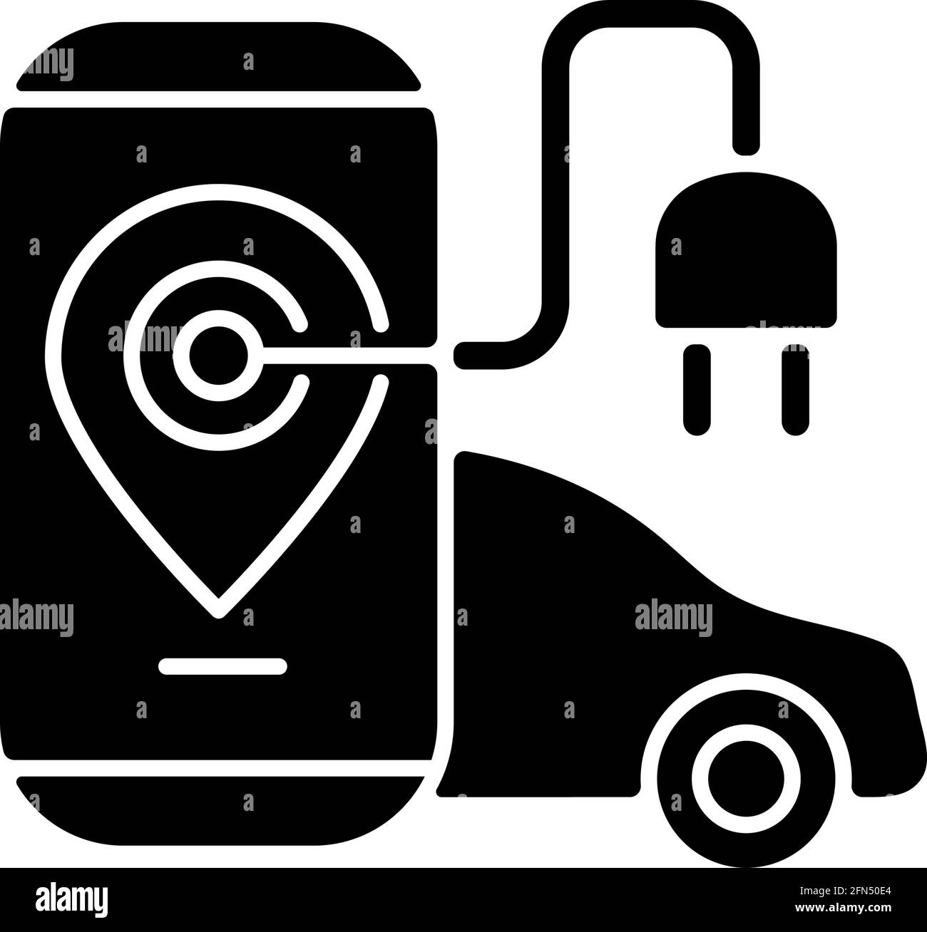 EV charging app black glyph icon Stock Vector Image & Art - Alamy