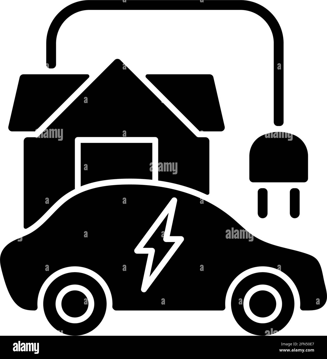 Home EV charging point black glyph icon Stock Vector Image & Art - Alamy