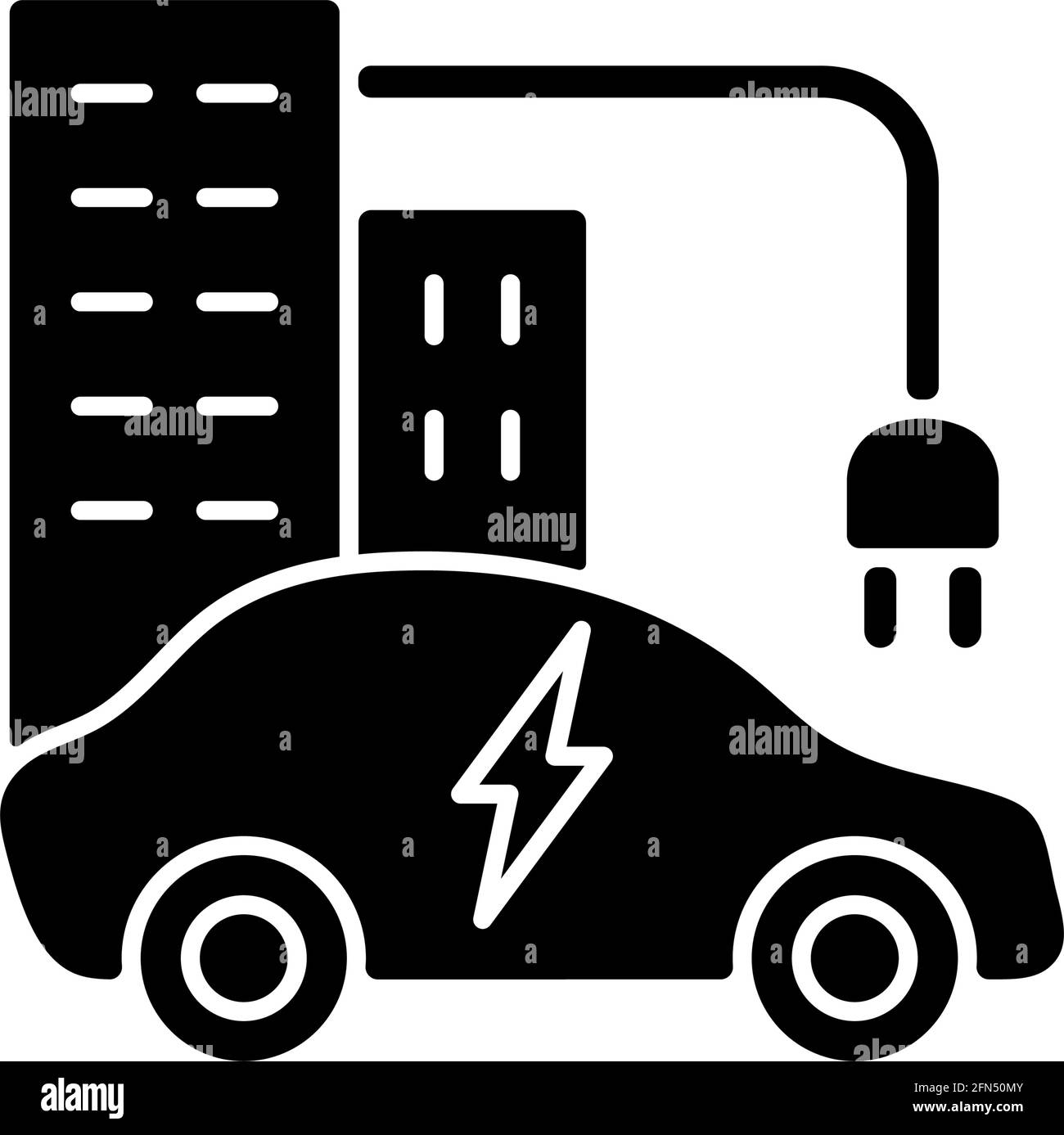 Charging at work black glyph icon Stock Vector Image & Art - Alamy