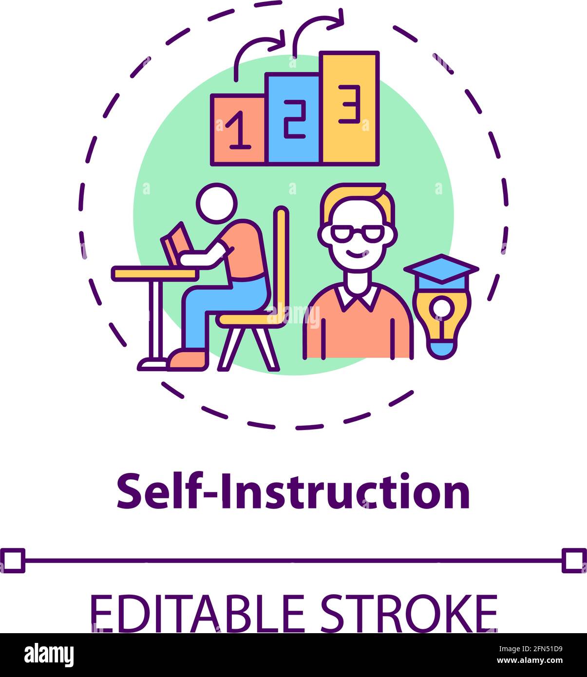 Self instruction concept icon Stock Vector Image & Art - Alamy