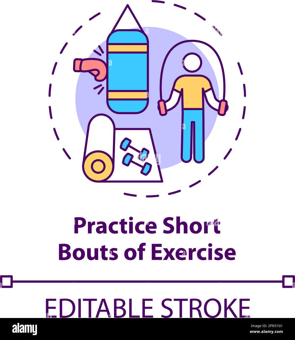 Practice short bouts of exercise concept icon Stock Vector Image & Art ...