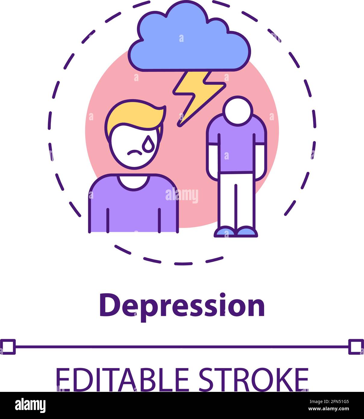 Depression concept icon Stock Vector Image & Art - Alamy