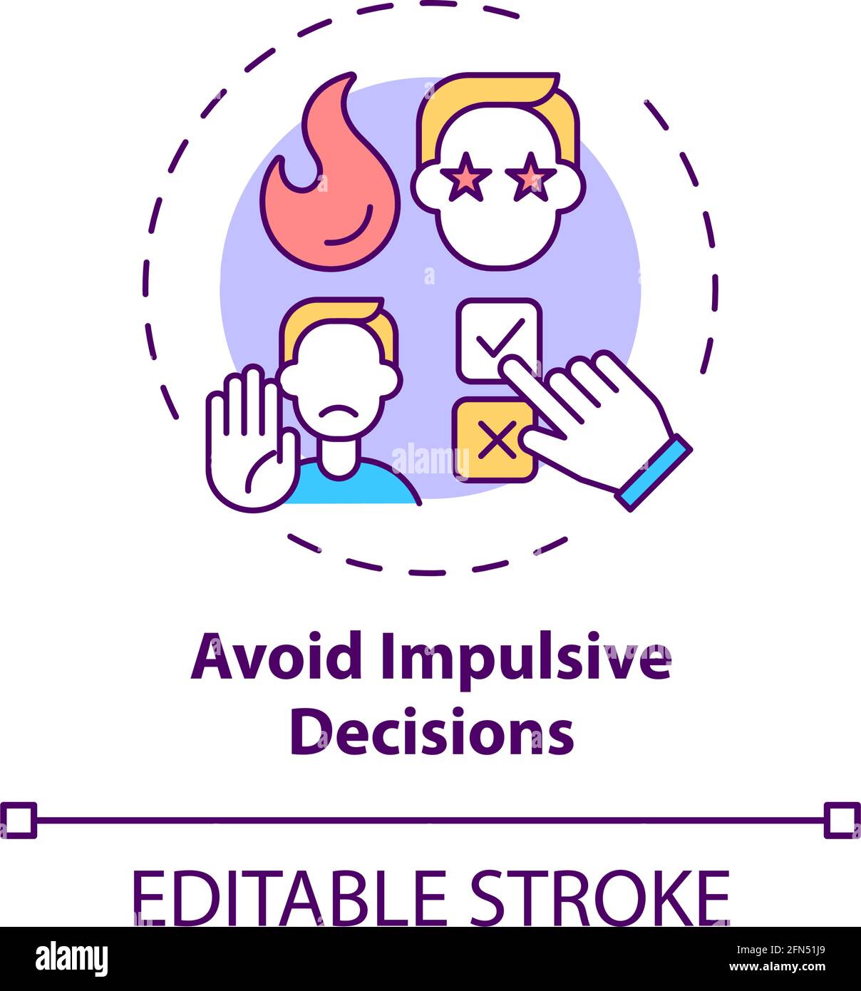 Avoid impulsive decisions concept icon Stock Vector Image & Art - Alamy