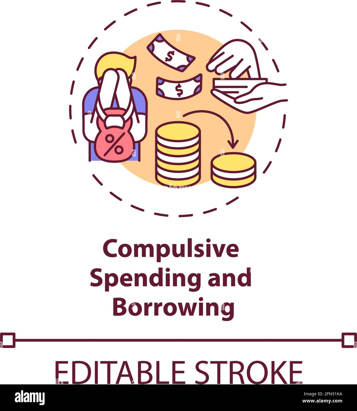 Compulsive loan Stock Vector Images - Alamy