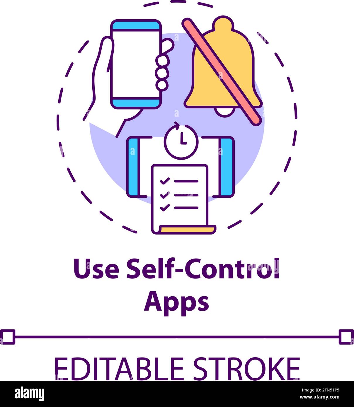 use-self-control-apps-concept-icon-stock-vector-image-art-alamy