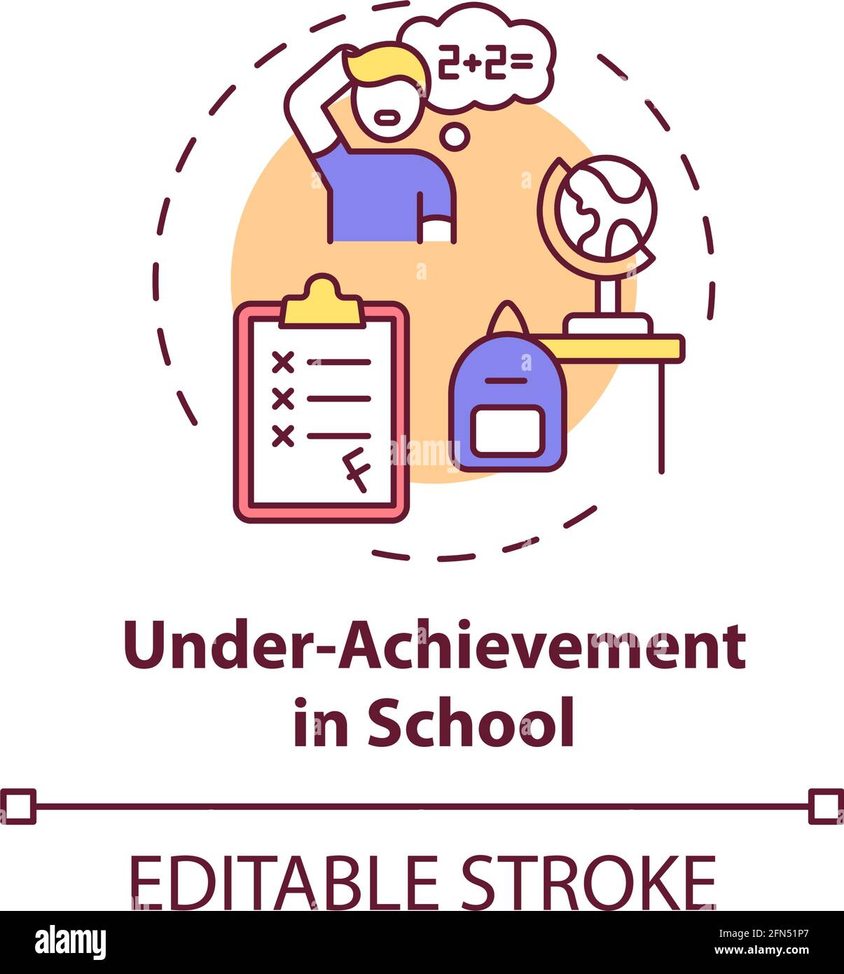 Under achievement at school concept icon Stock Vector Image & Art - Alamy