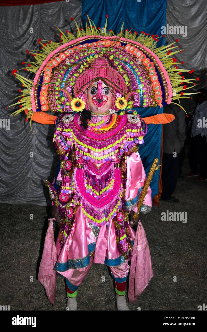 PURULIA, INDIA - May 14, 2021: Chhau dance, also spelled as Chau or ...