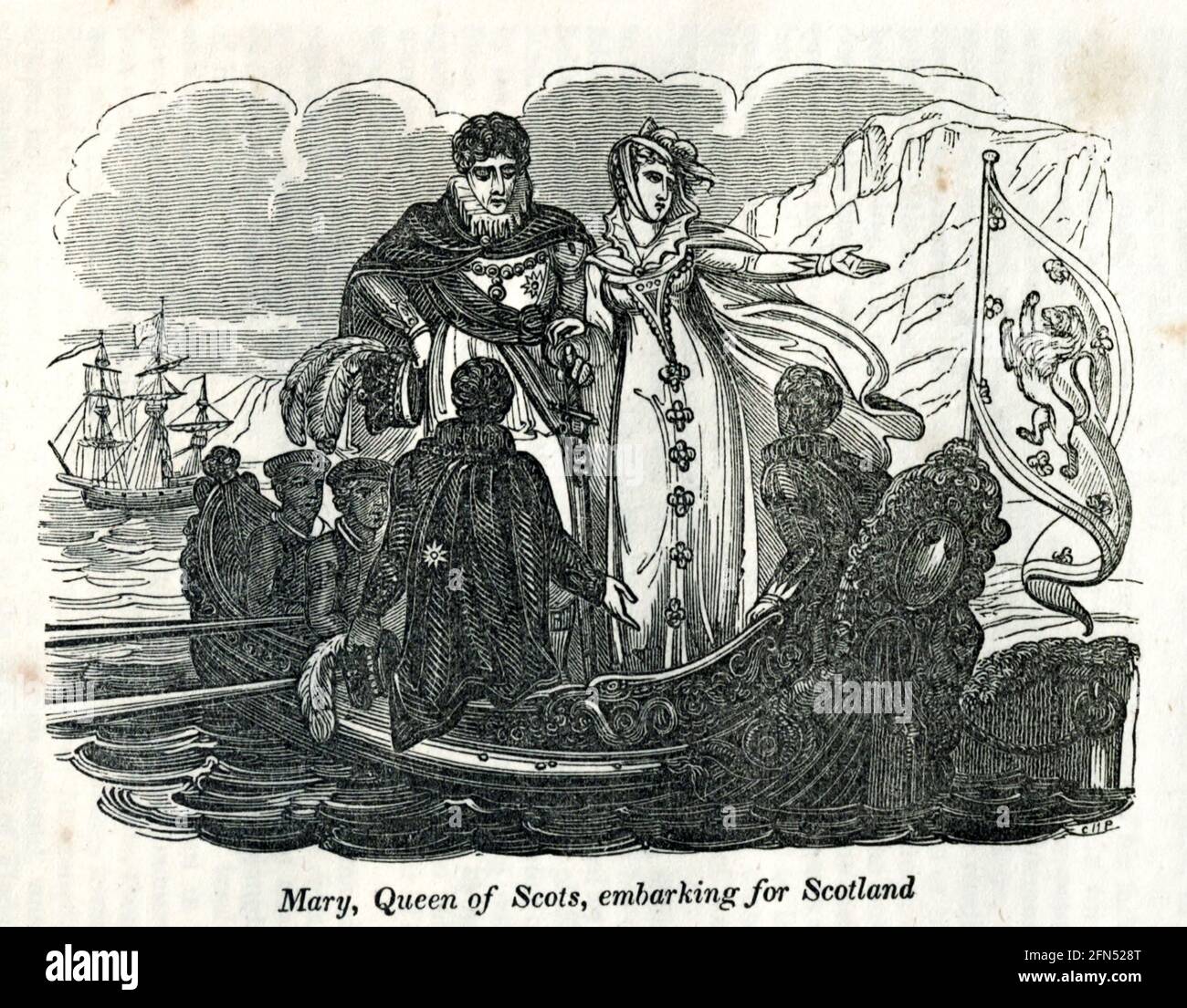 Mary, Queen of Scots, Embarking for Scotland from the book History of ...