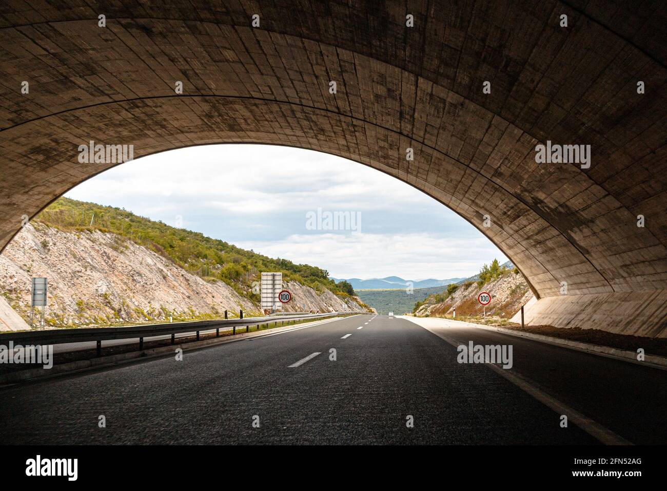 Inside a tunnel on the A1 motorway in Croatia Stock Photo - Alamy