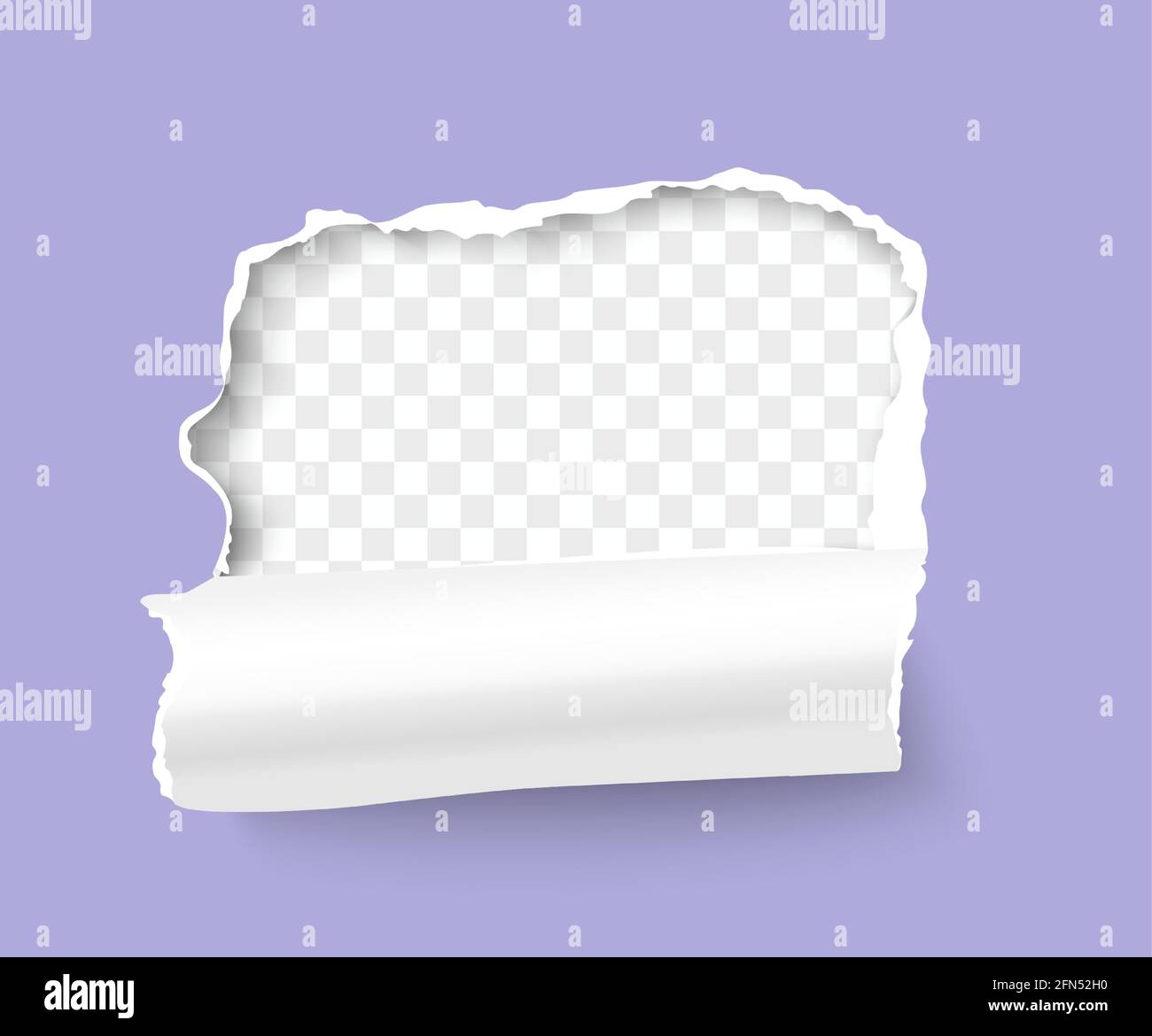 Torn paper frame. Realistic 3d vector torn hole in paper sheet on ...