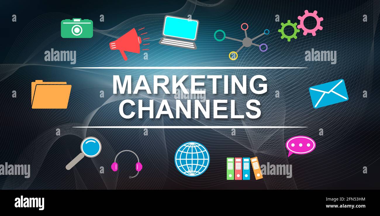 Illustration of a marketing channels concept Stock Photo - Alamy