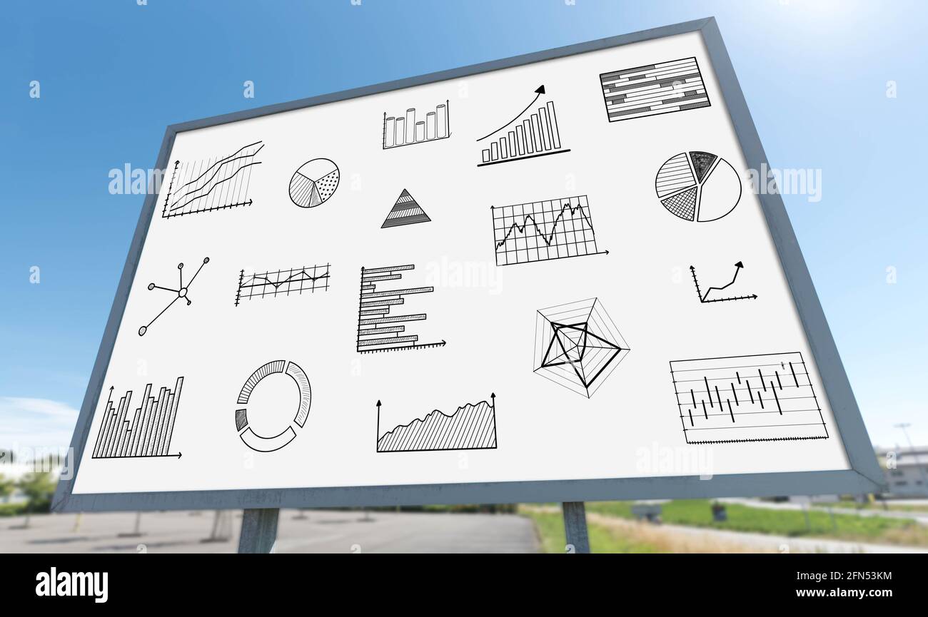 Graphical analysis concept drawn on a billboard Stock Photo - Alamy