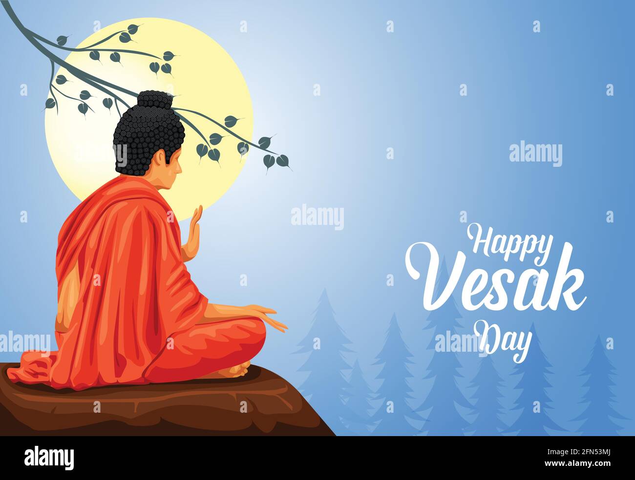 Happy Vesak Day, Buddha Purnima wishes greetings with buddha. Can be used for poster, banner ...
