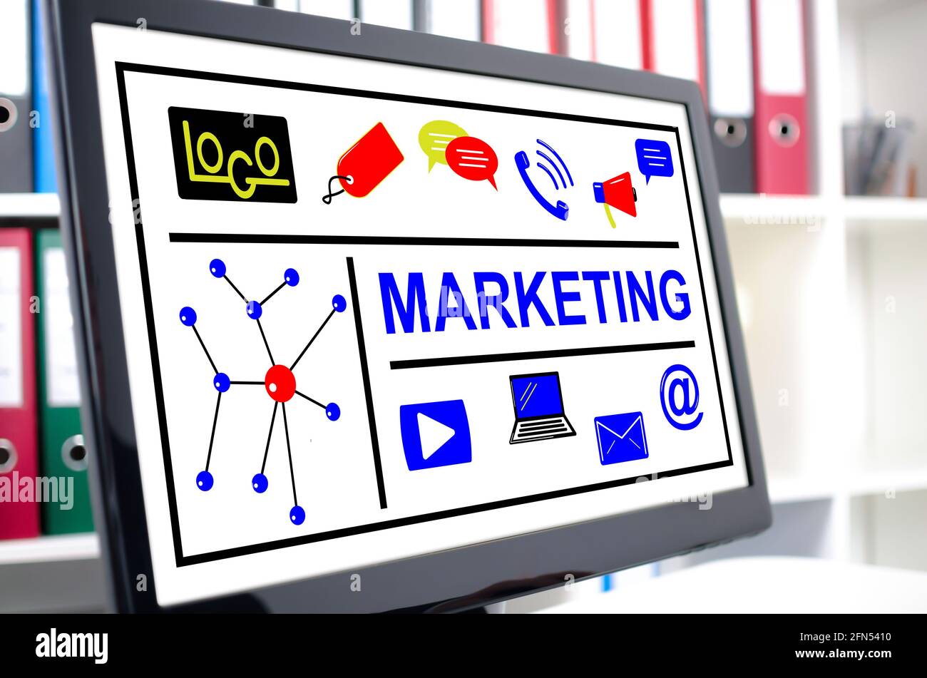Marketing concept shown on a computer screen Stock Photo - Alamy