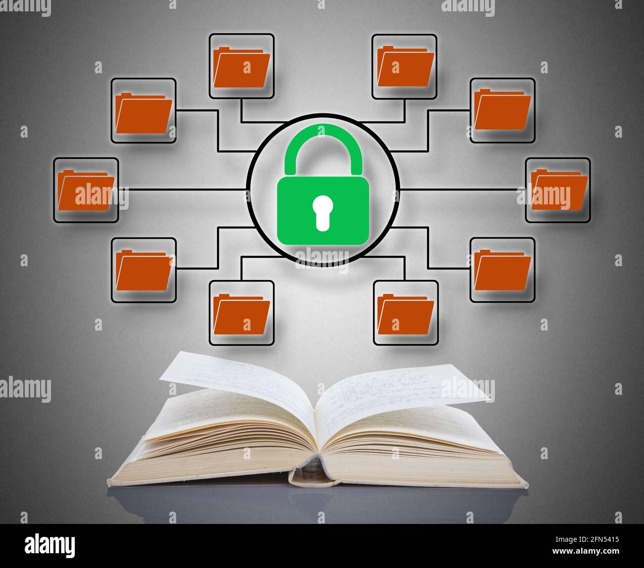 Data protection concept above an open book Stock Photo - Alamy