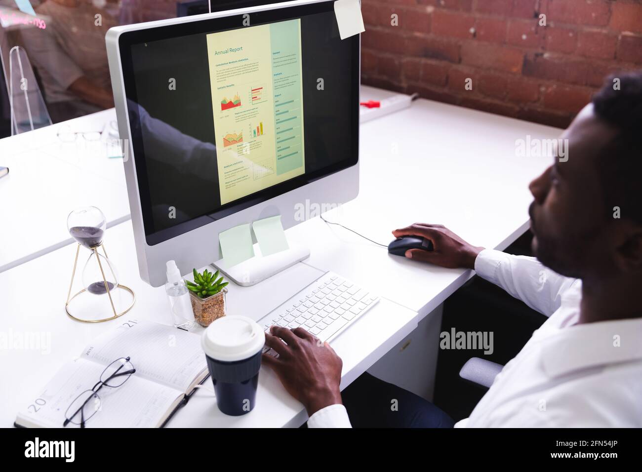 African american man at computer hi-res stock photography and images ...
