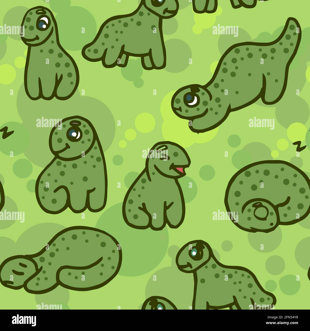 Cheerful funny dinosaur. Seamless dino illustration. Cartoon sketch ...