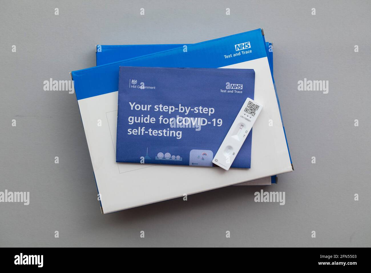 LONDON, UK - May 2021: NHS Test and Trace Covid-19 Home Test Kit Stock ...