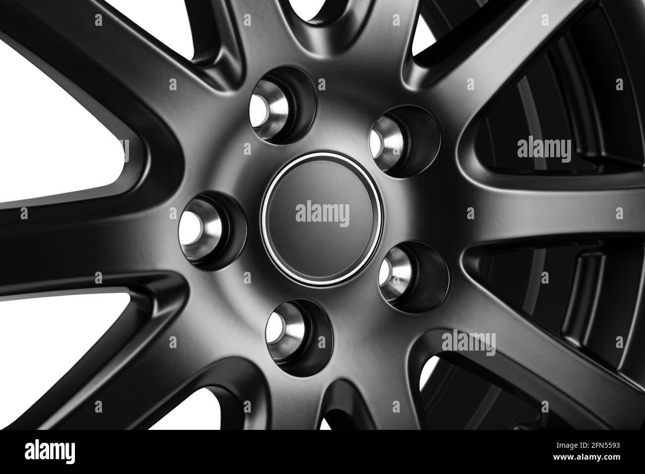 Car Wheel discs. Car wheel Rim black color matt isolated on white ...