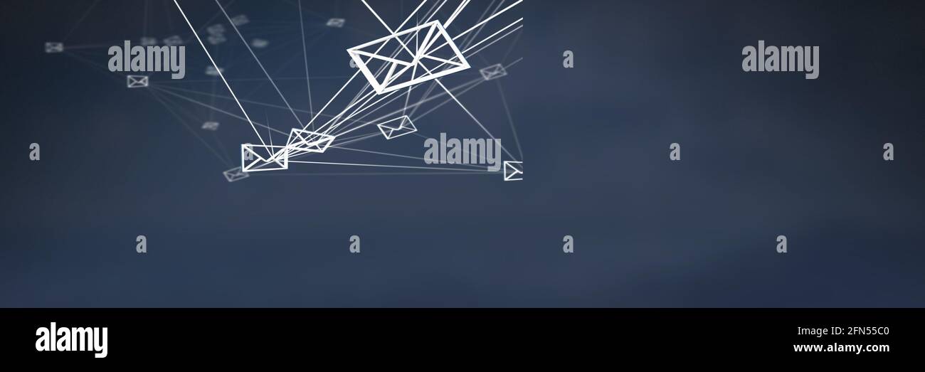 Multiple letter symbol connected by themself against blue background ...