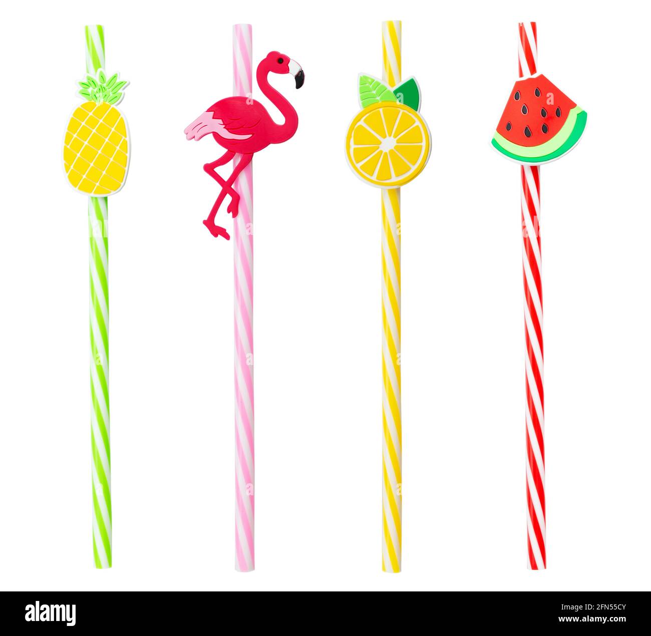 Set of cocktail straws isolated on white background Stock Photo - Alamy