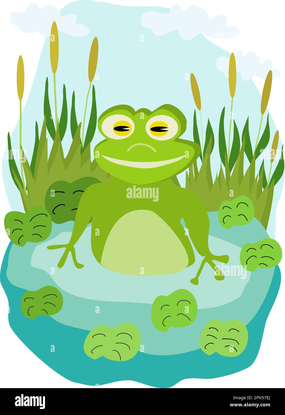 Frog in water pond Cut Out Stock Images & Pictures - Alamy