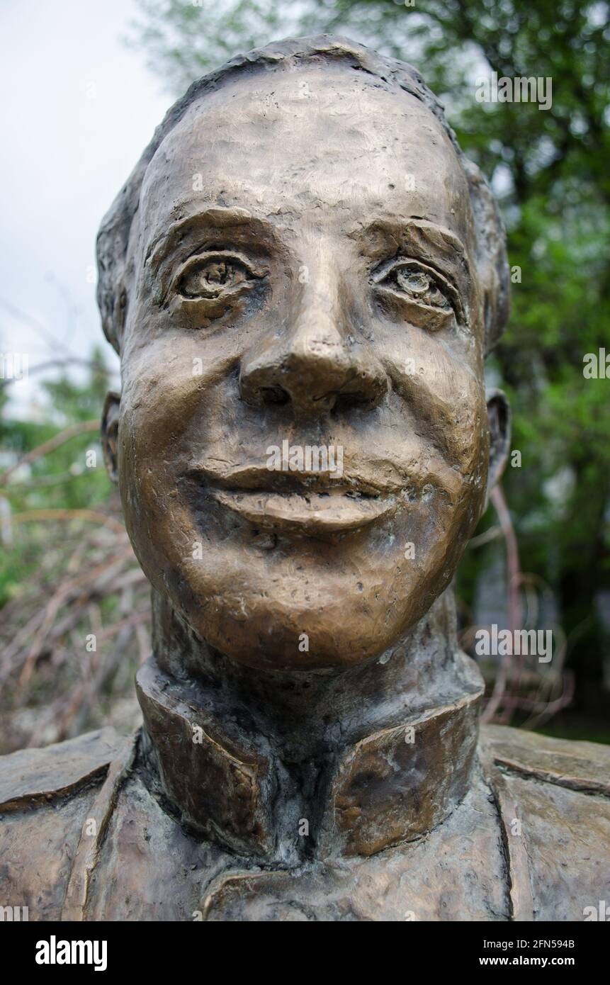 May 14, 2021. Donetsk region, Ukraine. Monument to Soviet photographer ...