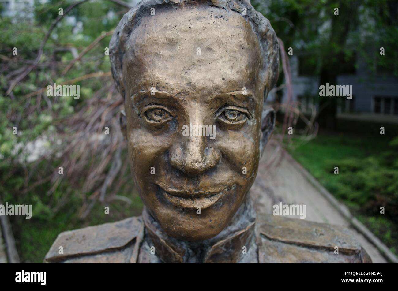 May 14, 2021. Donetsk region, Ukraine. Monument to Soviet photographer ...