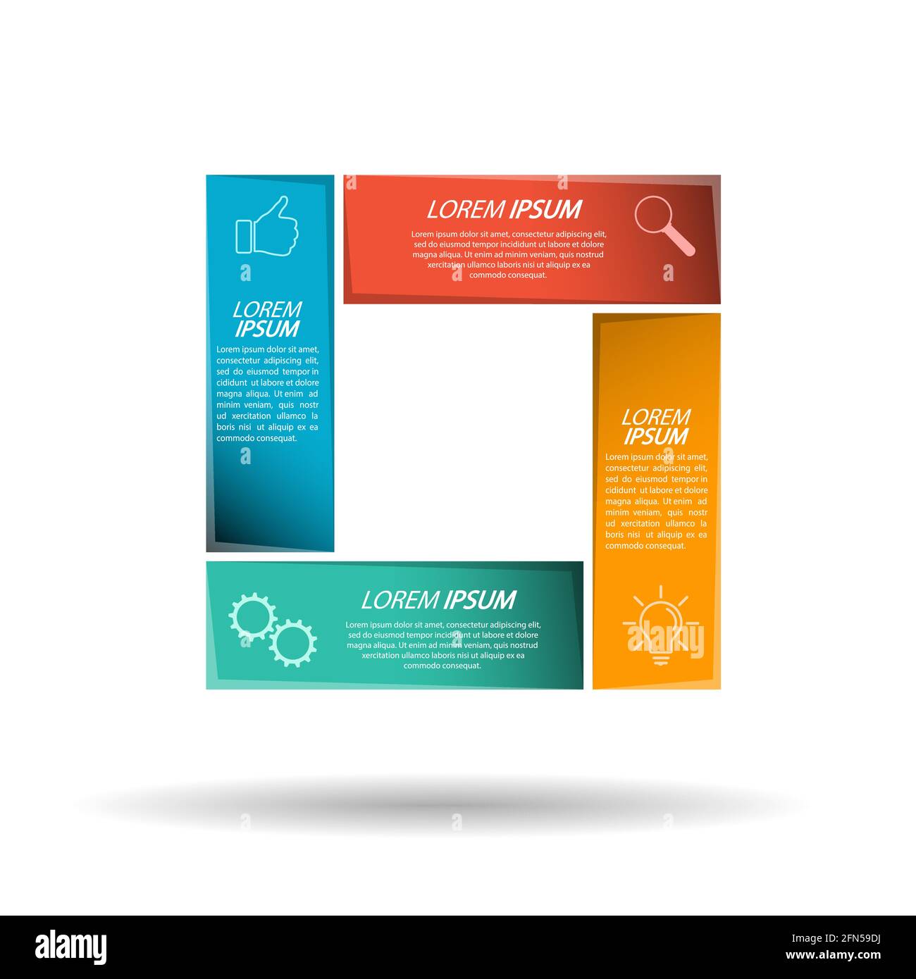 Infographic template with visual icons. 4 stages of business, training ...