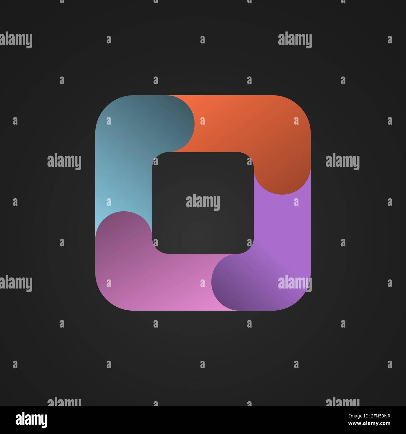 square divided into four colored parts. Template for infographics ...
