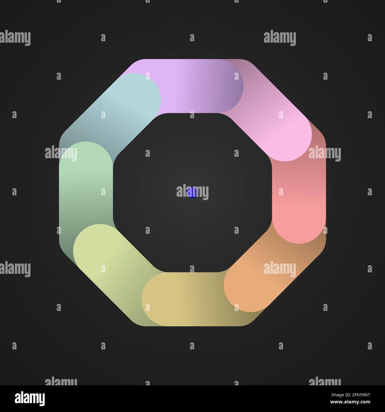 An octagon divided into eight colored parts. Template for infographics ...