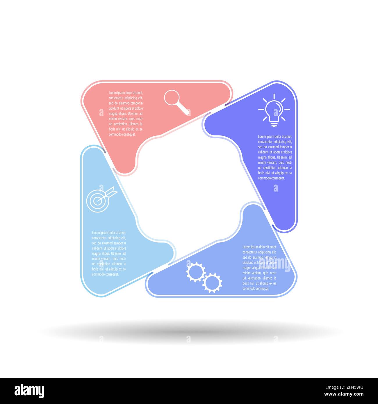 Infographic template with visual icons. 4 stages of business, training ...