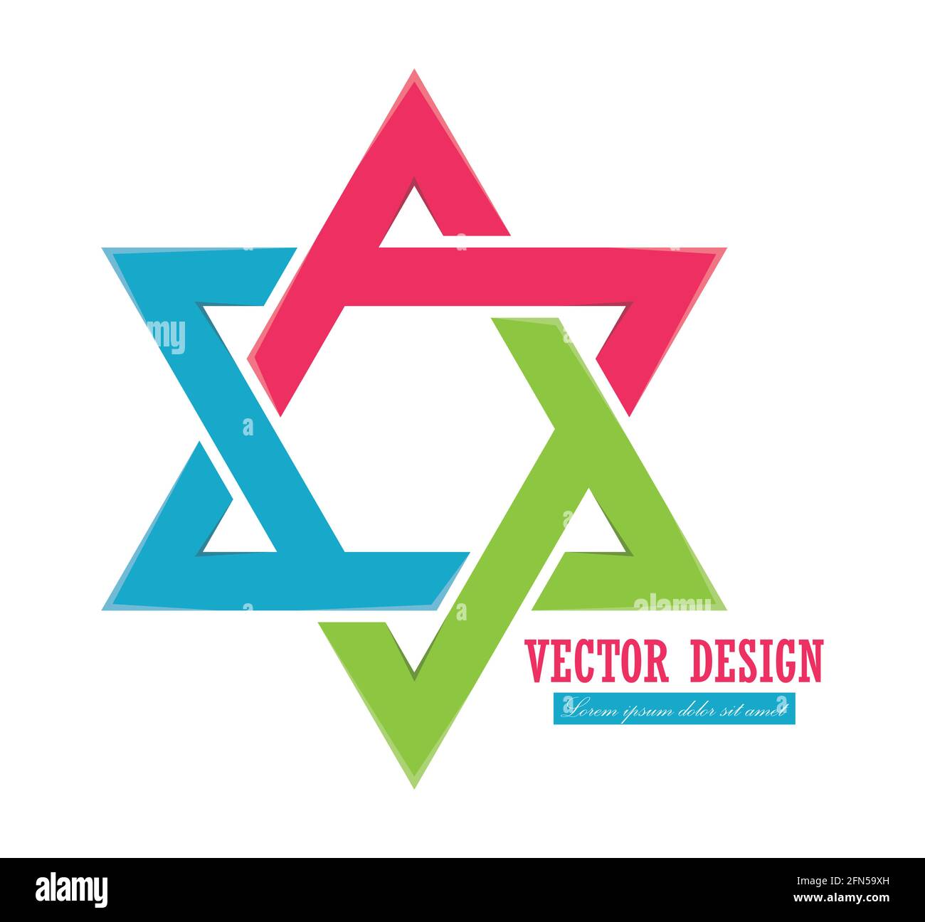 Two intertwining triangles. template for a logo, logo or brand, icon ...