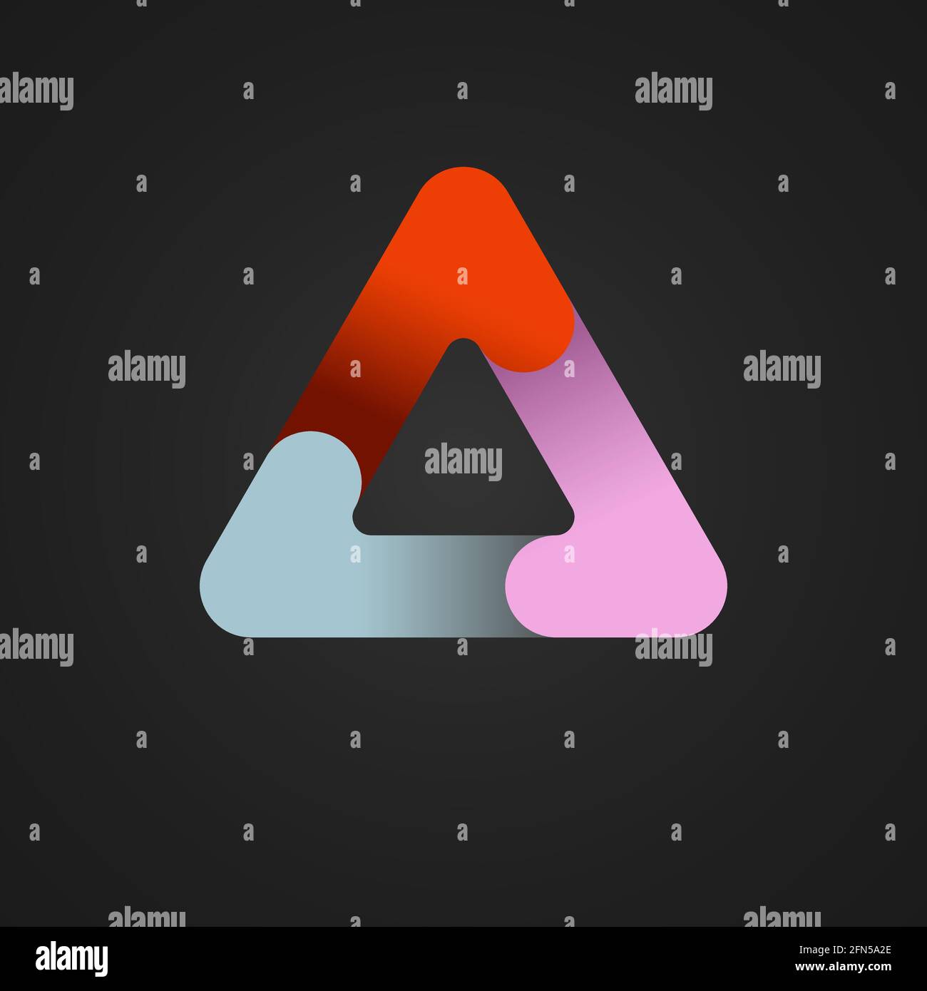 triangle divided into three colored parts. Template for infographics ...