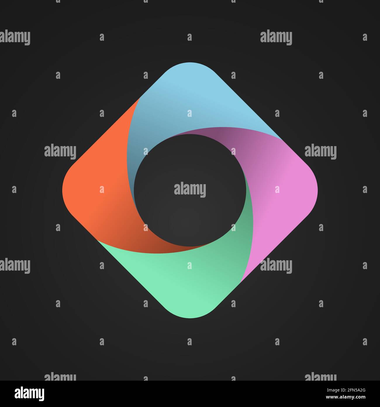 square divided into four colored parts. Template for infographics ...