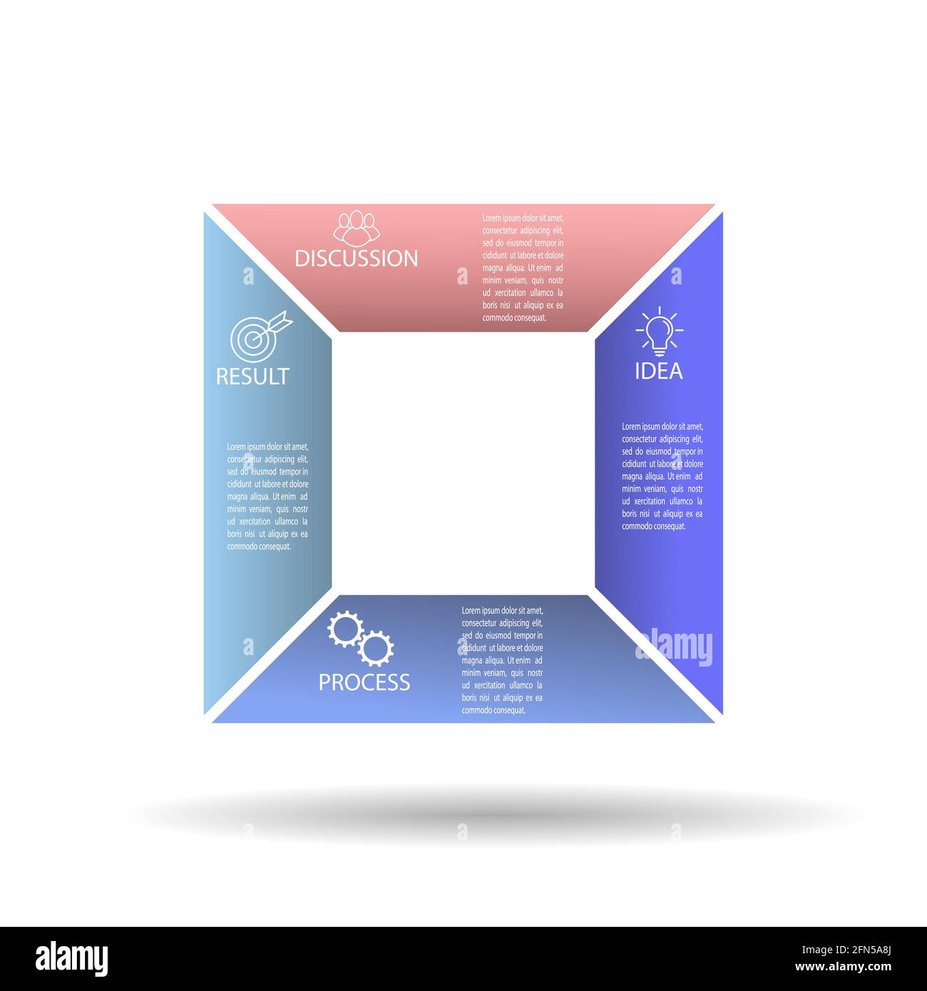 Infographic template with visual icons. 4 stages of business, training ...
