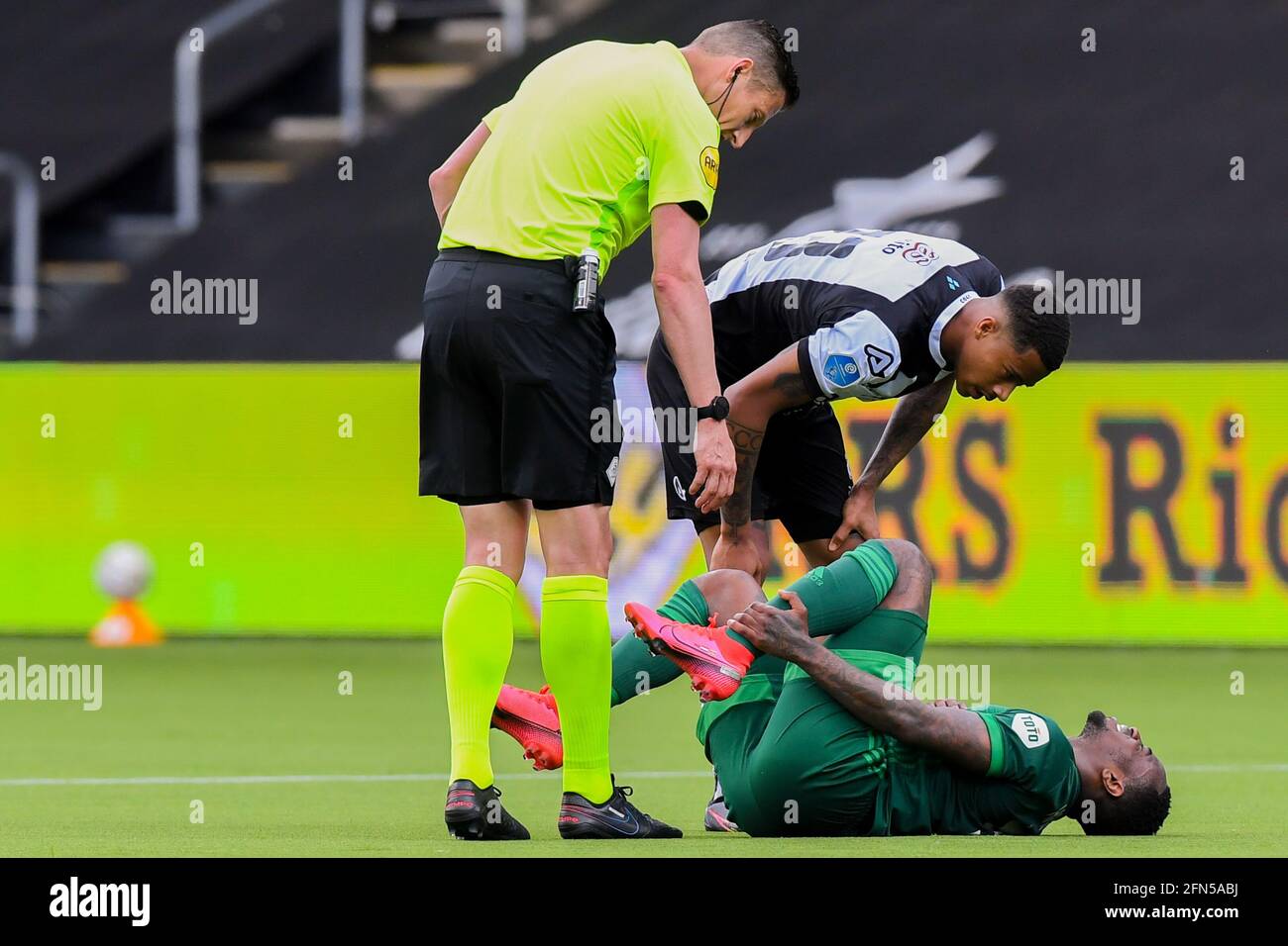 ALMELO, NETHERLANDS - MAY 13: Foul on Rigeciano Haps of Feyenoord ...