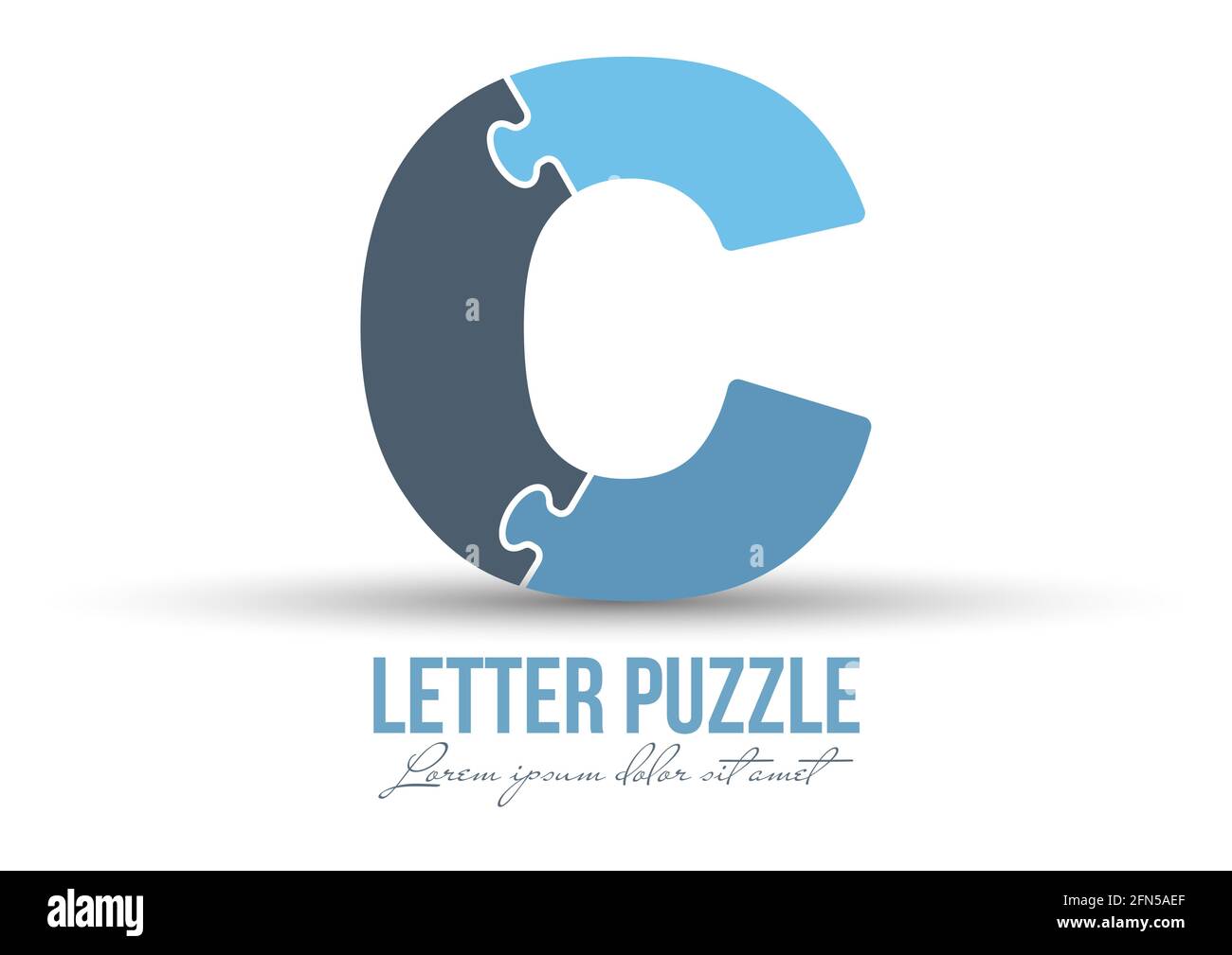 Letter C is made up of puzzles. Vector illustration for logo, brand ...