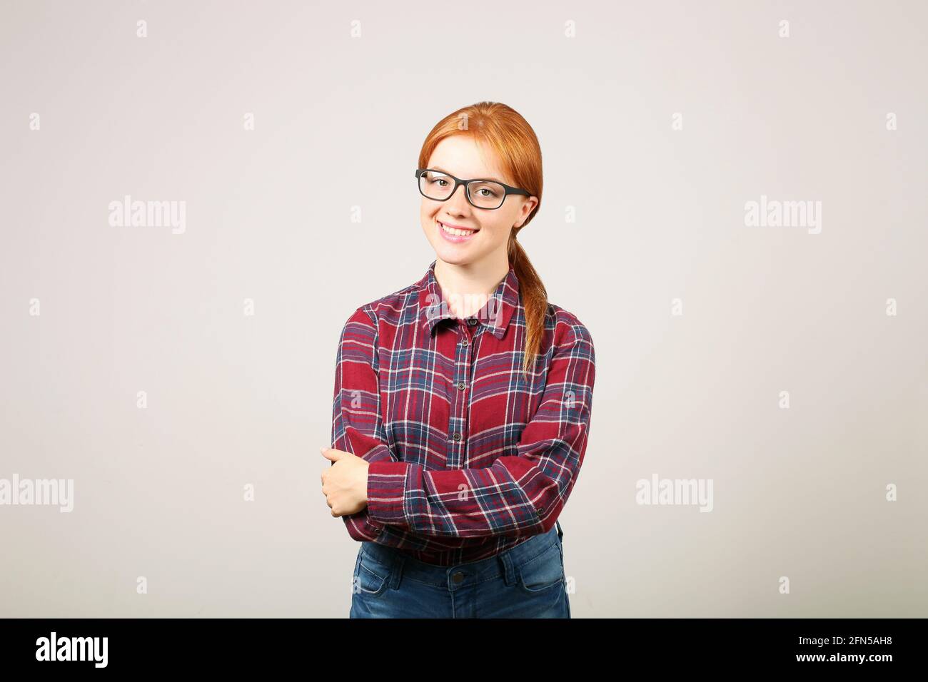 Nerdy girl glasses hi-res stock photography and images - Alamy