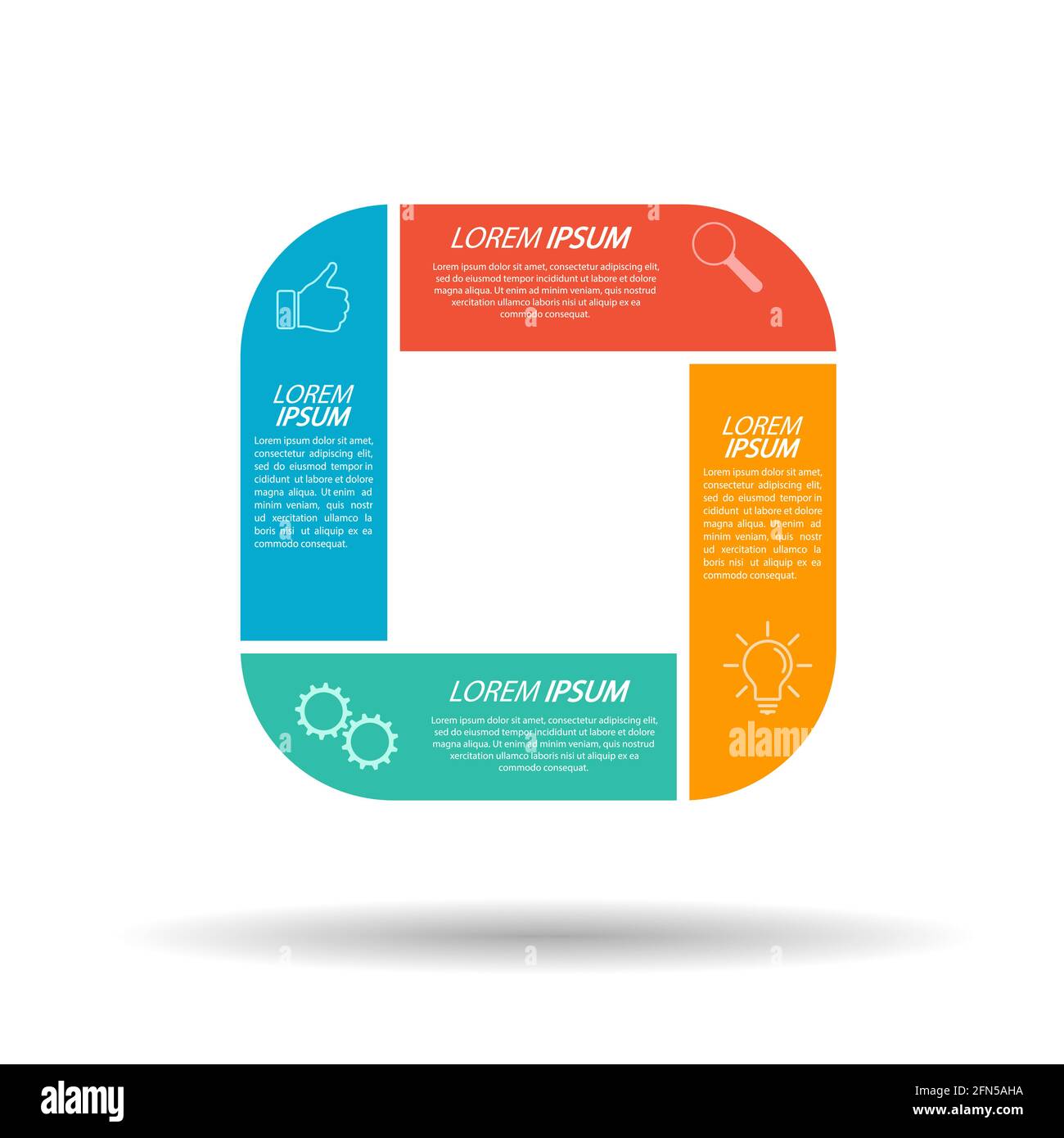 Infographic template with visual icons. 4 stages of business, training ...
