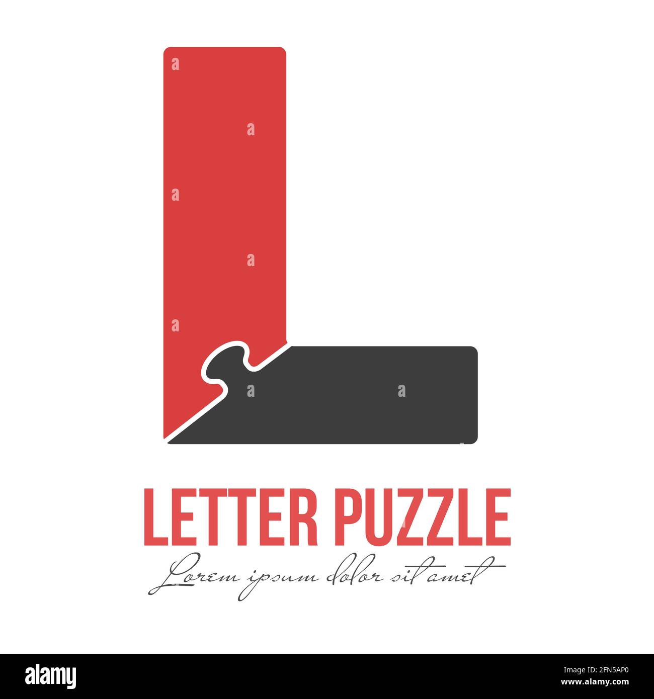 Letter L is made up of puzzles. Vector illustration for logo, brand ...